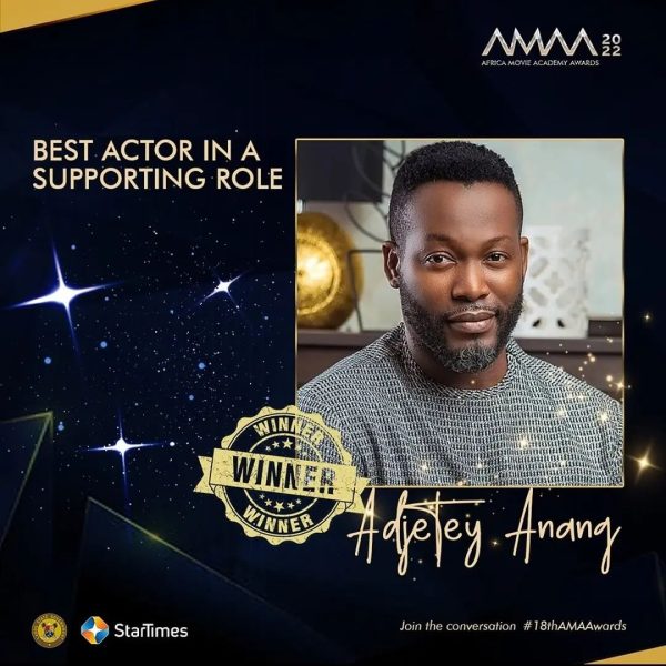 Adjetey Anang wins at Africa Movie Awards Academy | STYLEAFRIQUE™•com
